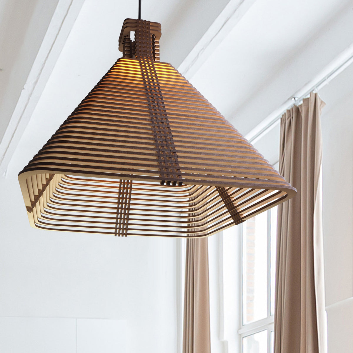 Zooki Model 20 "RA" Wooden Pendant Light | Ceiling Light Fixture ...