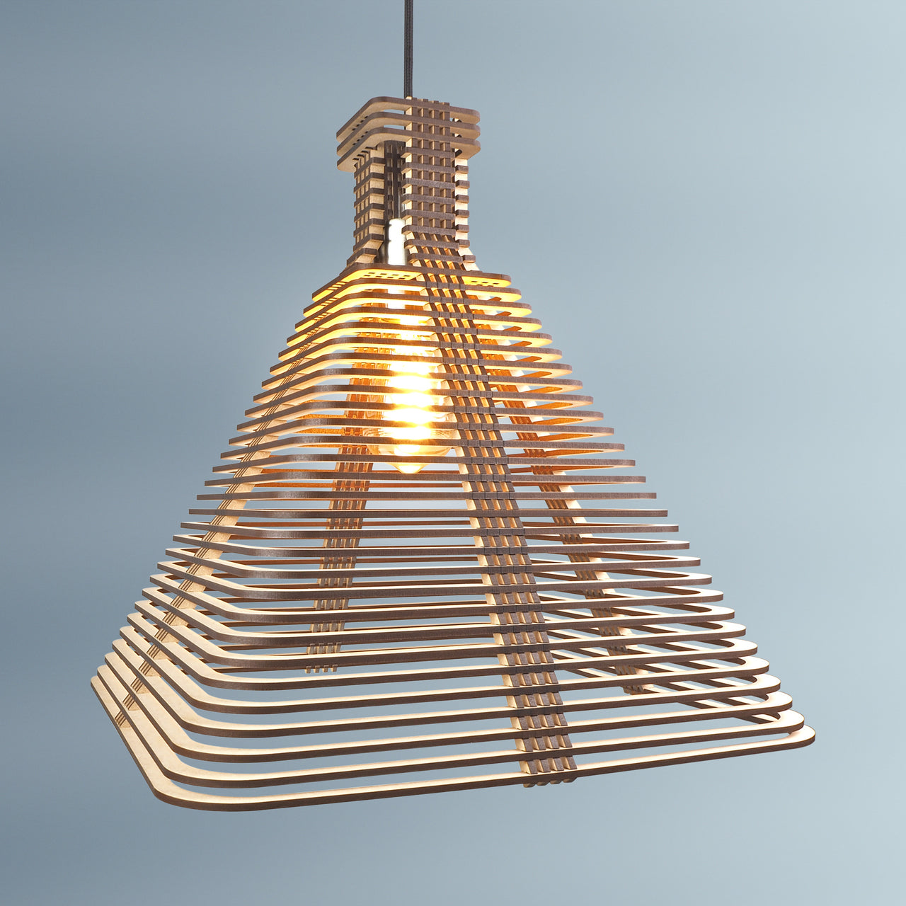 Zooki Model 20 "RA" Wooden Pendant Light | Ceiling Light Fixture ...